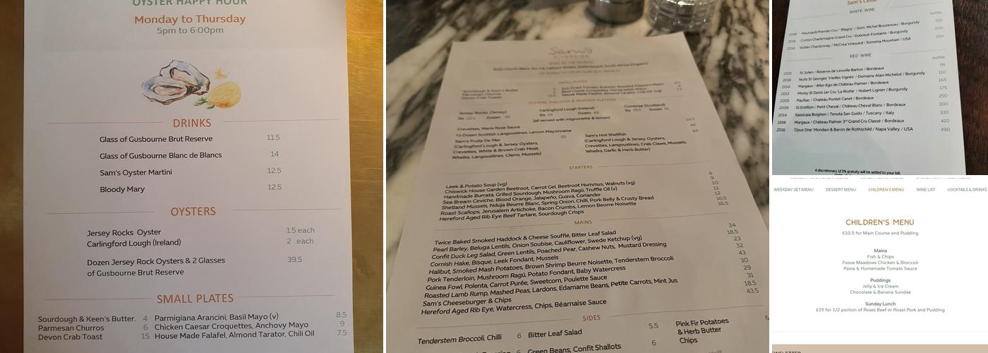 Sam's Riverside Hammersmith, Greater London W6 9DN - Menu, Reviews (399 ...