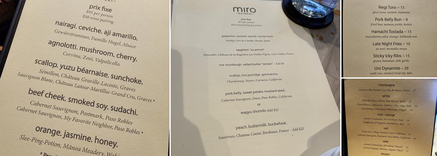 Miro Kaimuki, Honolulu - Menu, Reviews (473), Photos (83) - Restaurantji