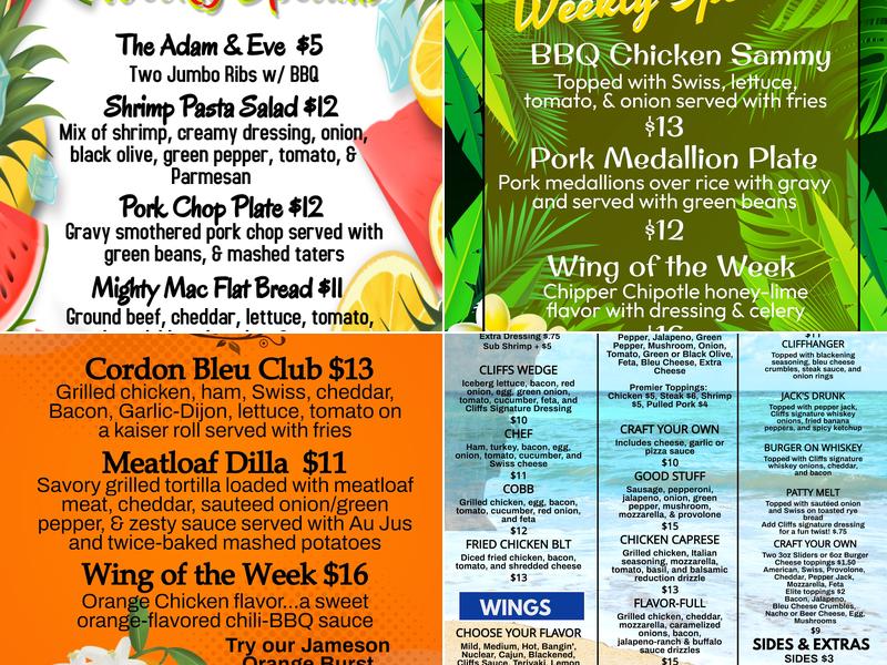 Cliffs Bar & Grill, Jacksonville - Menu, Reviews (214), Photos (72 ...