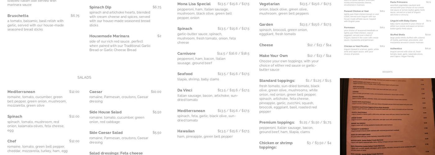 Mona Lisa, New Orleans - Menu, Reviews (574), Photos (57) - Restaurantji