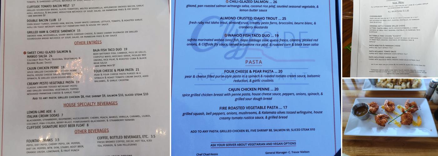 Cliffside Restaurant, St. George - Menu, Reviews (735), Photos (74 ...