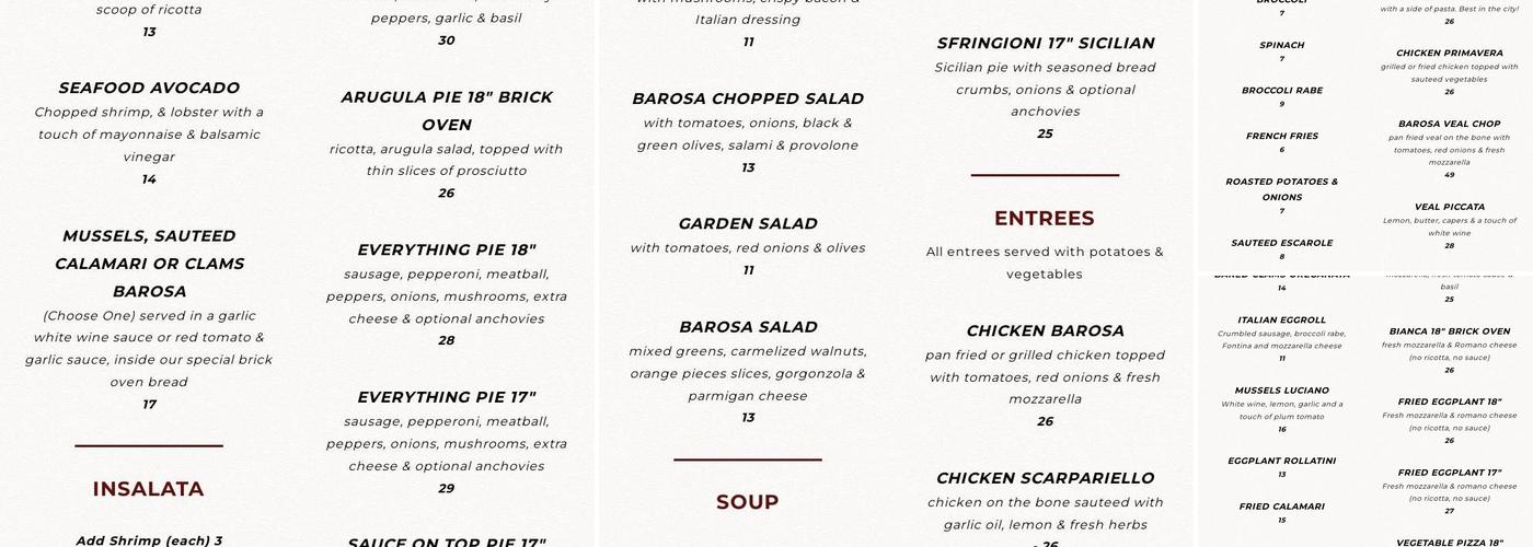 Barosa, Queens - Menu, Reviews (445), Photos (68) - Restaurantji