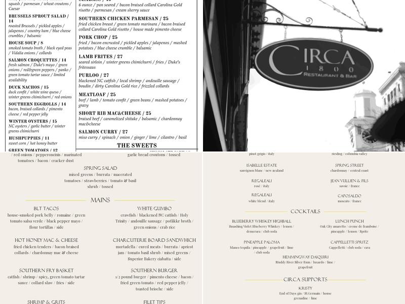 Circa 1800, Fayetteville - Menu, Reviews (334), Photos (95) - Restaurantji