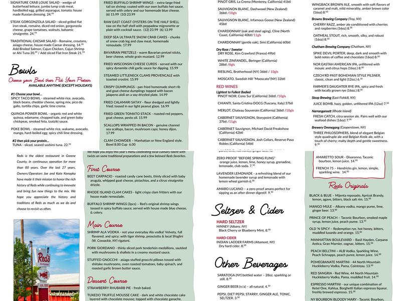 Reds Restaurant, Coxsackie - Menu, Reviews (370), Photos (83 ...