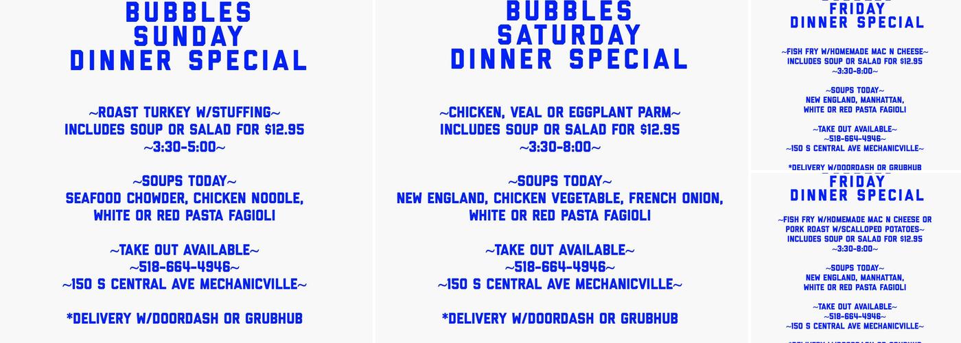 Bubble's Restaurant, Mechanicville - Menu, Reviews (293), Photos (53 ...