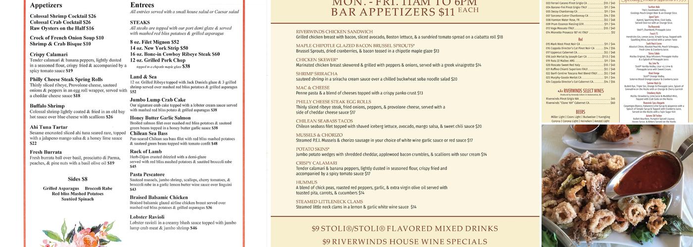 Riverwinds Restaurant, West Deptford - Menu, Reviews (612), Photos (84 ...