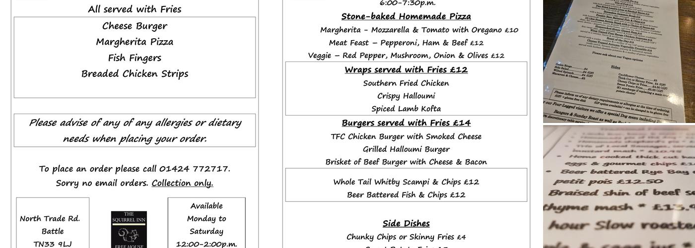 The Squirrel Inn Battle, East Sussex TN33 9LJ - Menu, Reviews (140 ...
