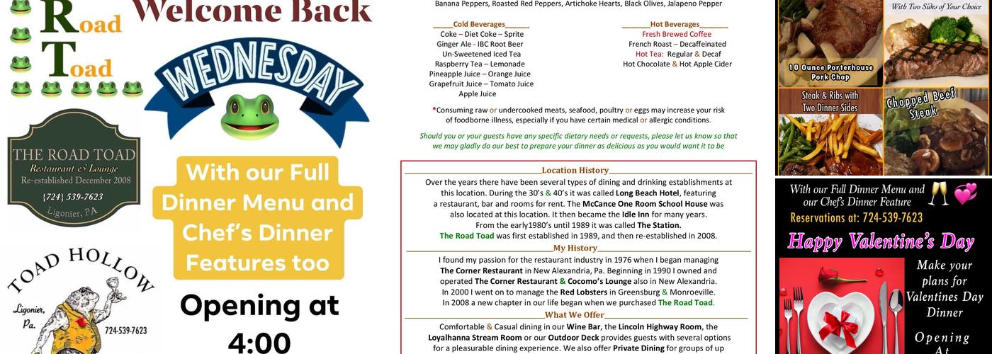 The Road Toad, Ligonier - Menu, Reviews (181), Photos (71) - Restaurantji