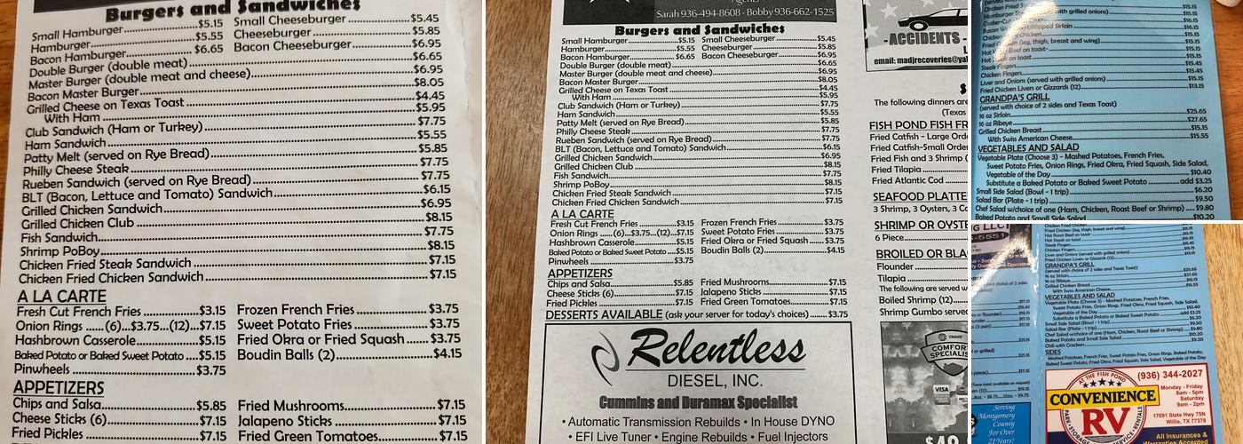 Fish Pond Cafe, Willis - Menu, Reviews (285), Photos (43) - Restaurantji