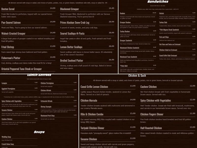 Canal Grille, Canal Fulton - Menu, Reviews (256), Photos (39 ...