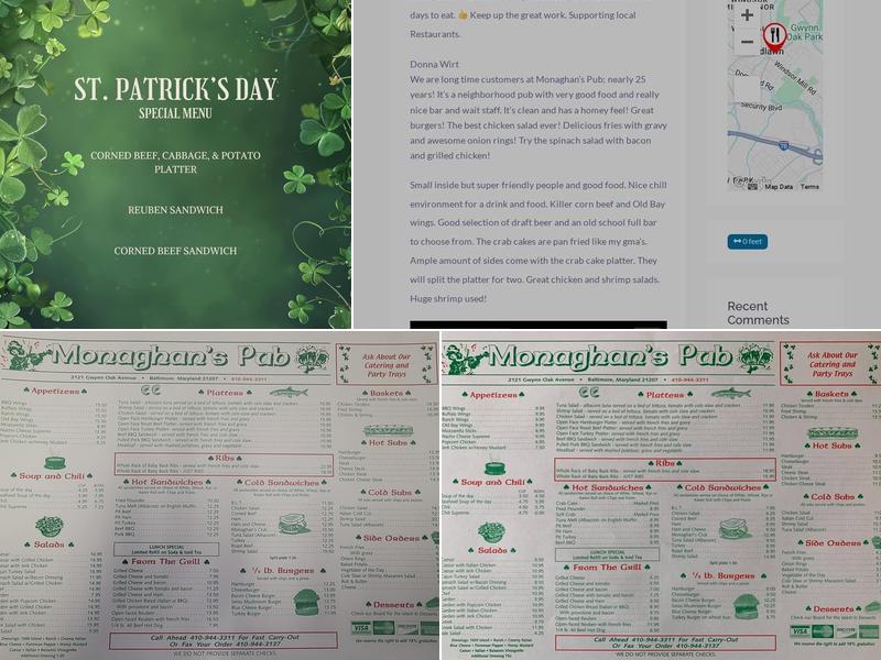 Monaghan's Pub, Gwynn Oak - Menu, Reviews (195), Photos (49) - Restaurantji