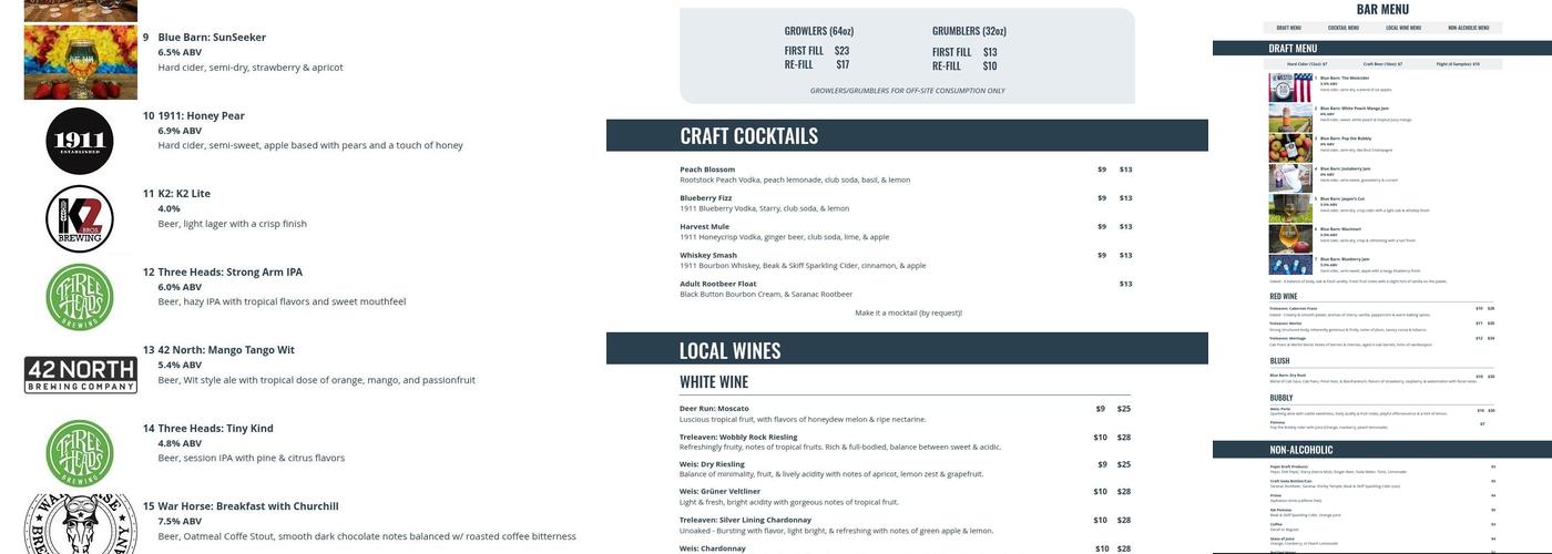 Blue Barn Cidery, Hilton - Menu, Reviews (335), Photos (64) - Restaurantji