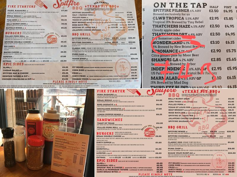 Spitfire Barbecue Bristol, Bristol BS1 5JE - Menu, Reviews (238 ...