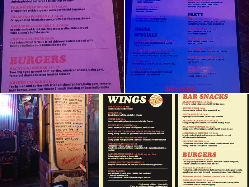 BUNNY JACKSONS Manchester, Greater Manchester M15 4RA - Menu, Reviews ...