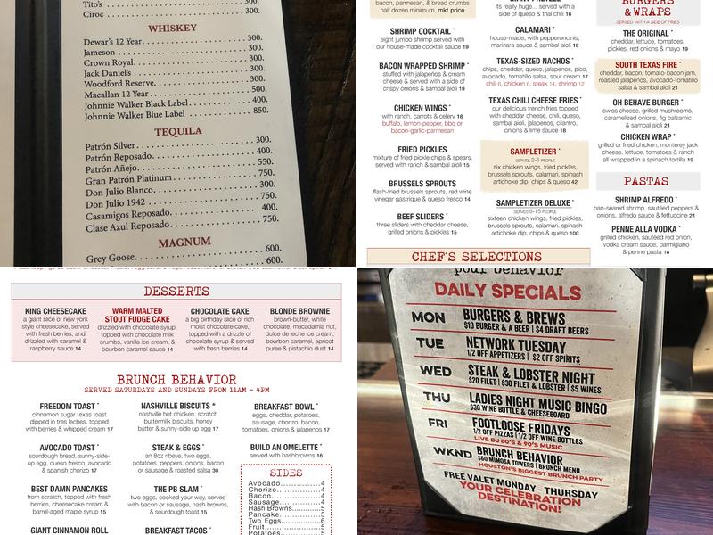 Pour Behavior, Houston - Menu, Reviews (545), Photos (68) - Restaurantji