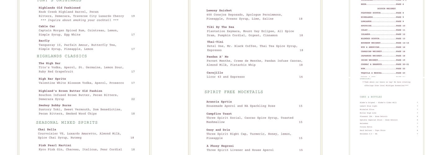 Highlands, Detroit - Menu, Reviews (428), Photos (47) - Restaurantji