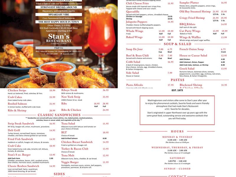 Stan's DC Restaurant, Washington - Menu, Reviews (602), Photos (79 ...