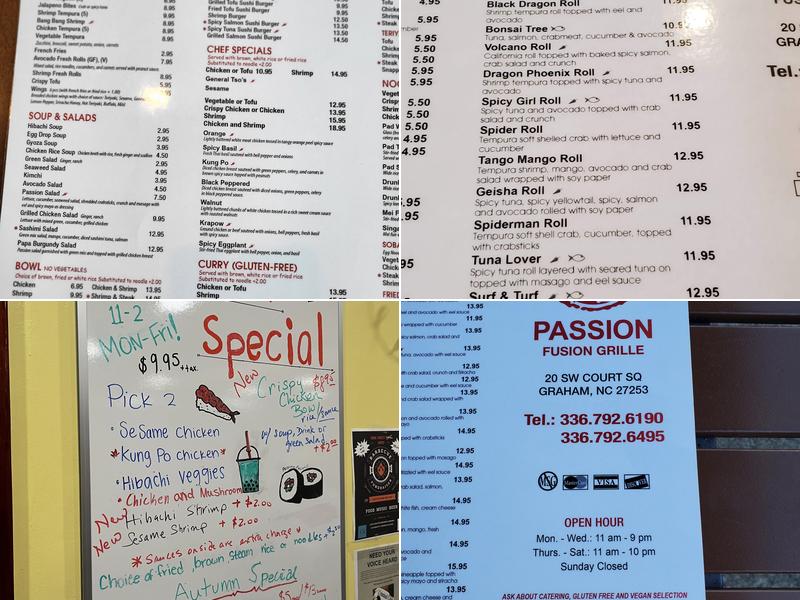 Passion Fusion Grille, Graham - Menu, Reviews (202), Photos (60 ...