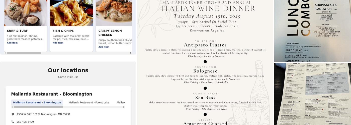 Mallards Restaurant, Bloomington - Menu, Reviews (375), Photos (66 ...