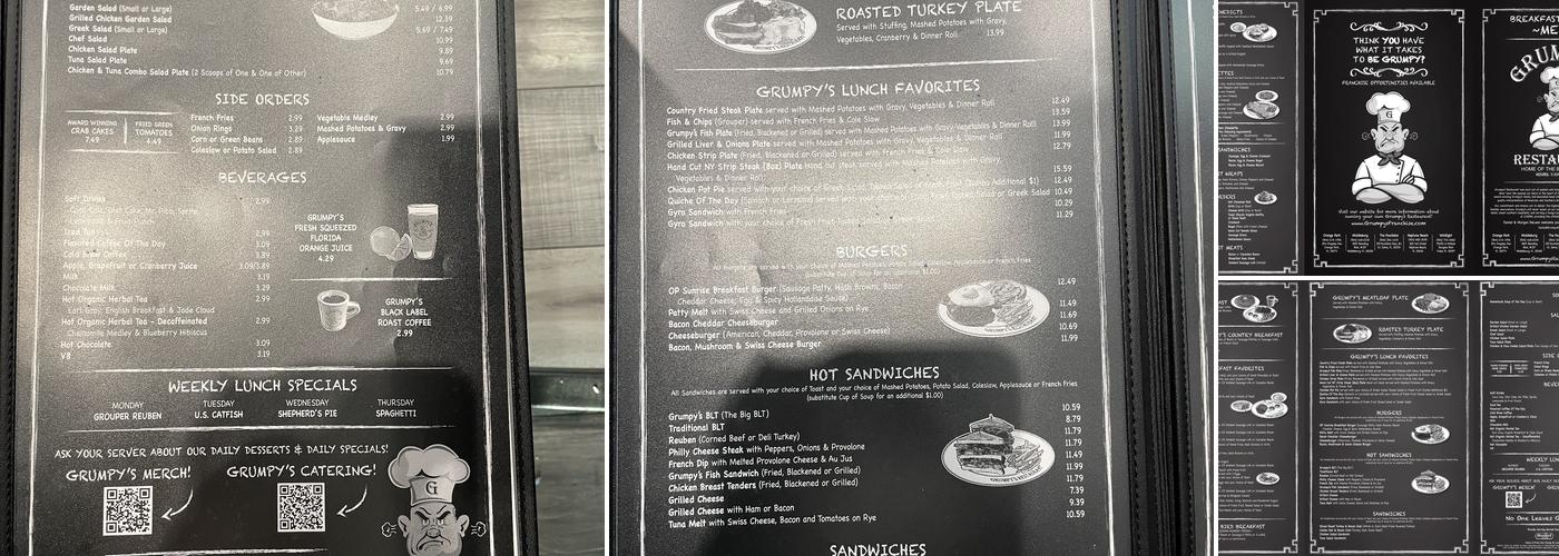Grumpy's Restaurant, Saint Johns - Menu, Reviews (364), Photos (42 ...