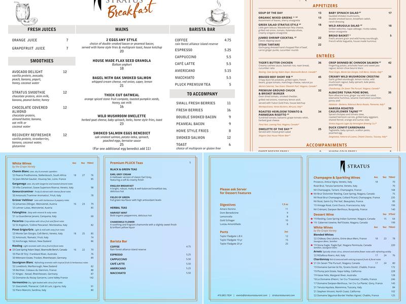 Stratus, Toronto - Menu, Reviews (108), Photos (59) - Restaurantji