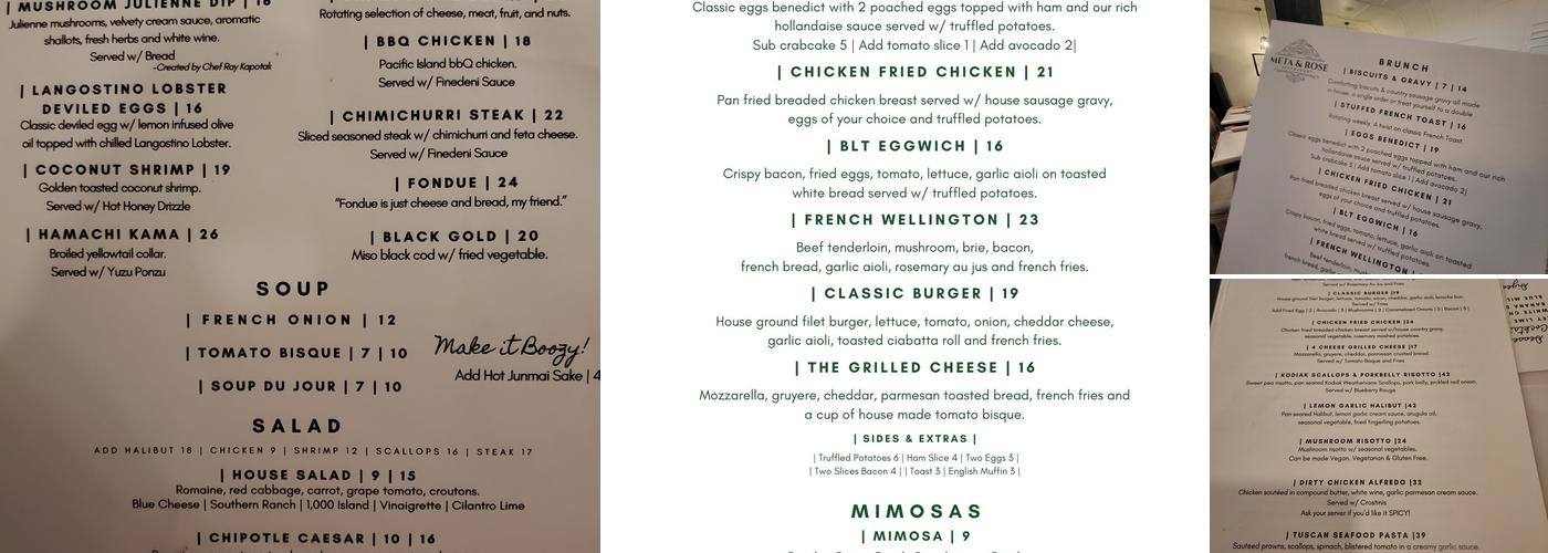 Meta & Rose Restaurant, Wasilla - Menu, Reviews (160), Photos (30 ...