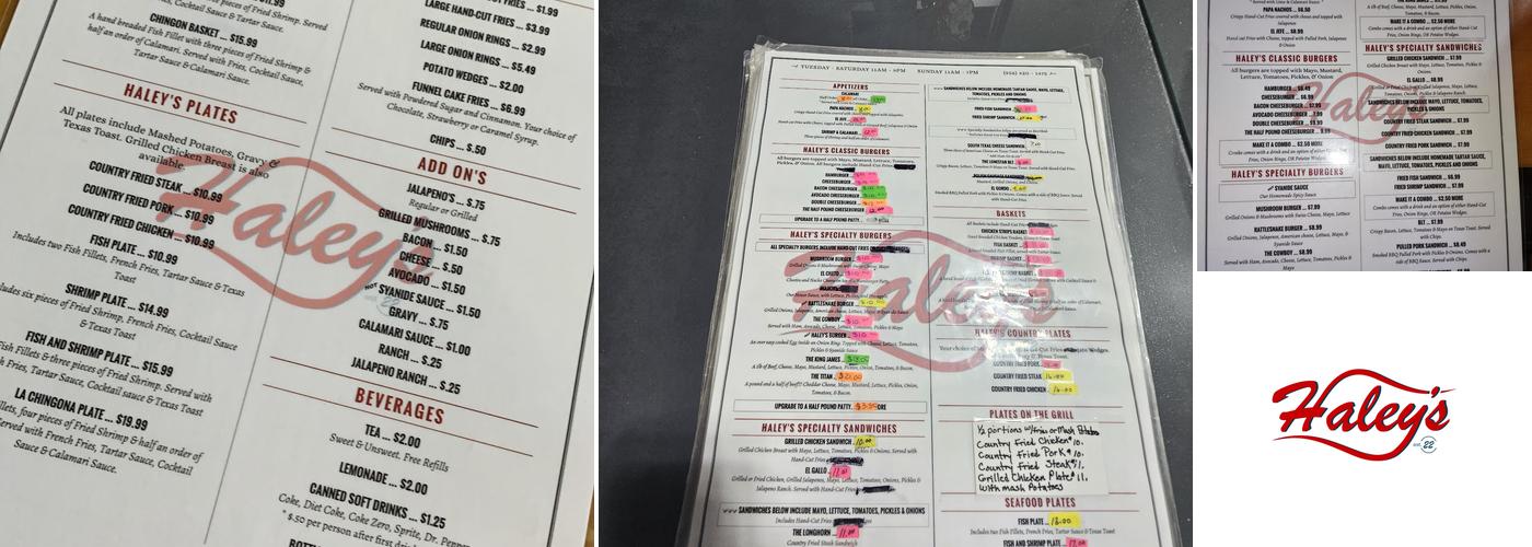 Haley's, Donna - Menu, Reviews (99), Photos (17) - Restaurantji