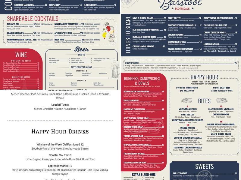 Barstool Scottsdale, Scottsdale - Menu, Reviews (211), Photos (26 ...