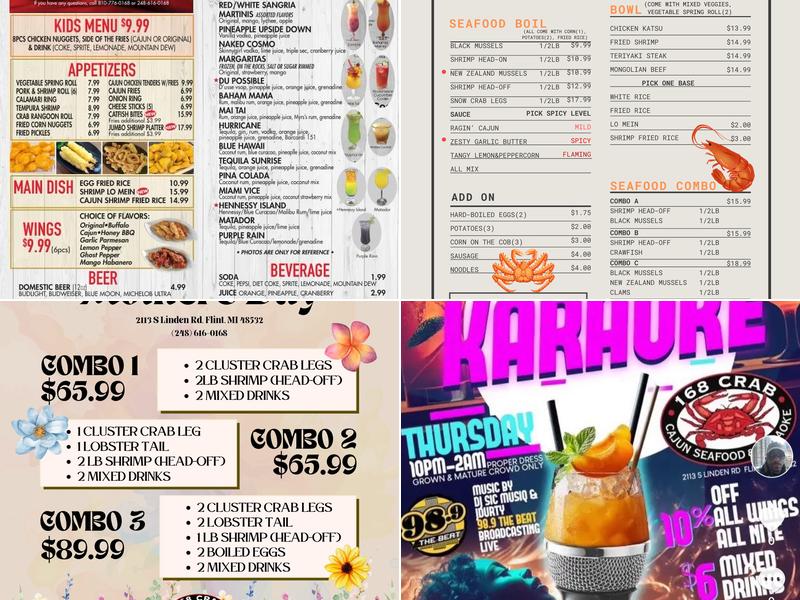 168 Crab & Karaoke, Flint - Menu, Reviews (97), Photos (21) - Restaurantji