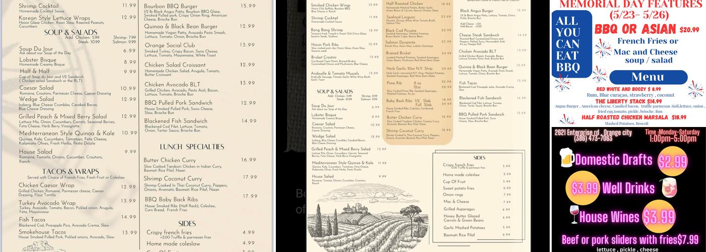 Orange Social, Orange City - Menu, Reviews (286), Photos (26 ...