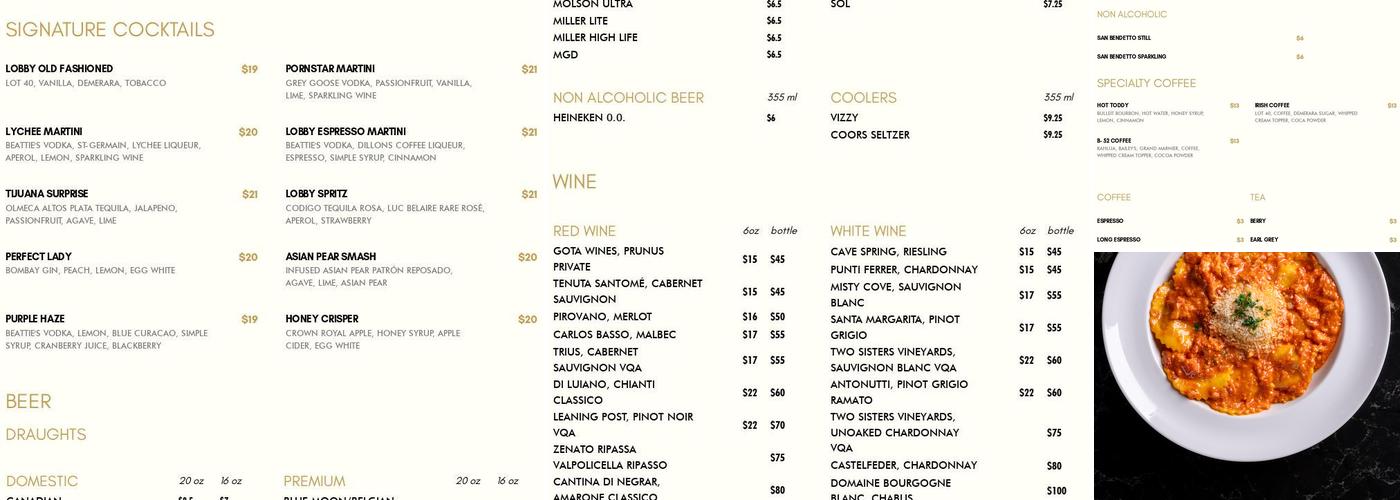 lobby Hamilton, Hamilton - Menu, Reviews (438), Photos (24) - Restaurantji