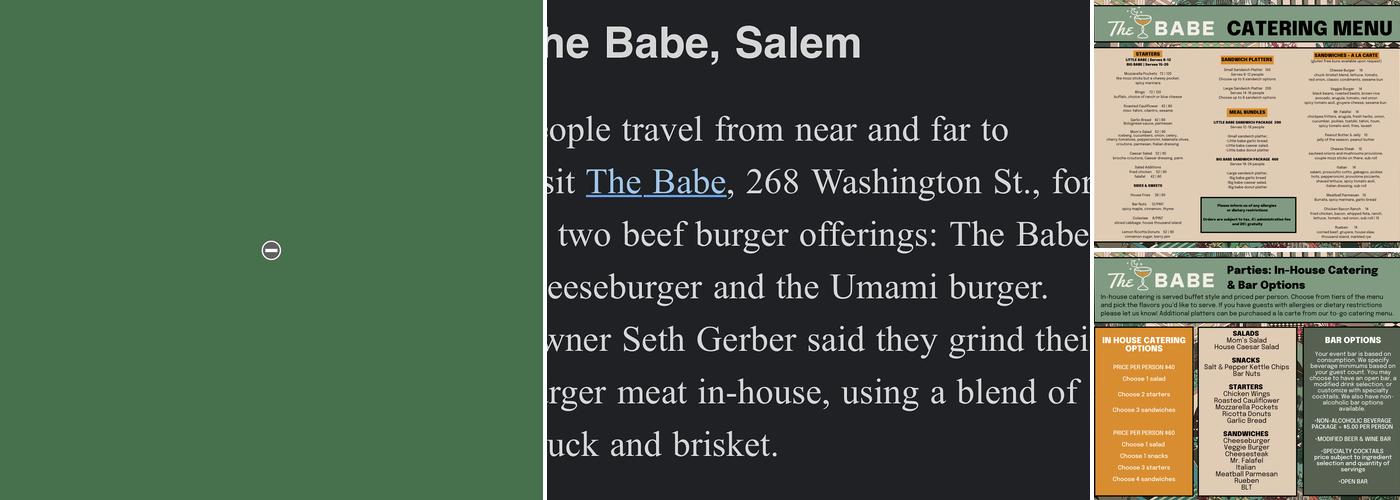 The Babe, Salem - Menu, Reviews (86), Photos (26) - Restaurantji