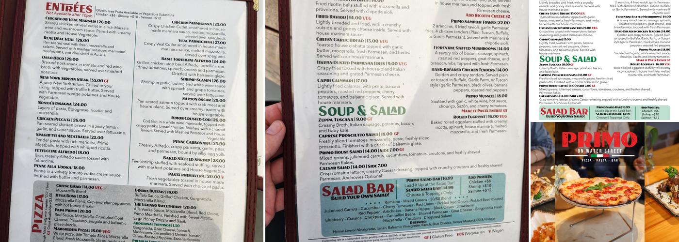 Primo on Water Street, Fall River - Menu, Reviews (133), Photos (23 ...