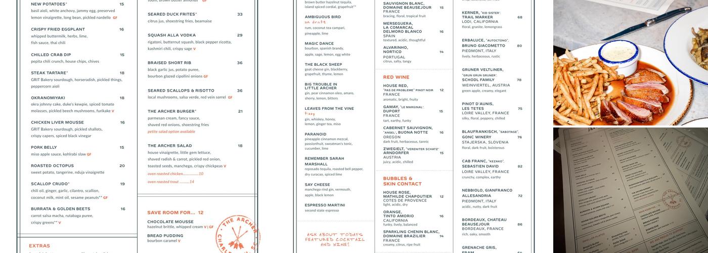 The Archer, Charleston - Menu, Reviews (100), Photos - Restaurantji