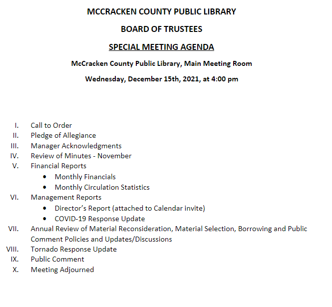 MCCRACKEN COUNTY PUBLIC LIBRARY - Paducah KY - Hours, Directions ...