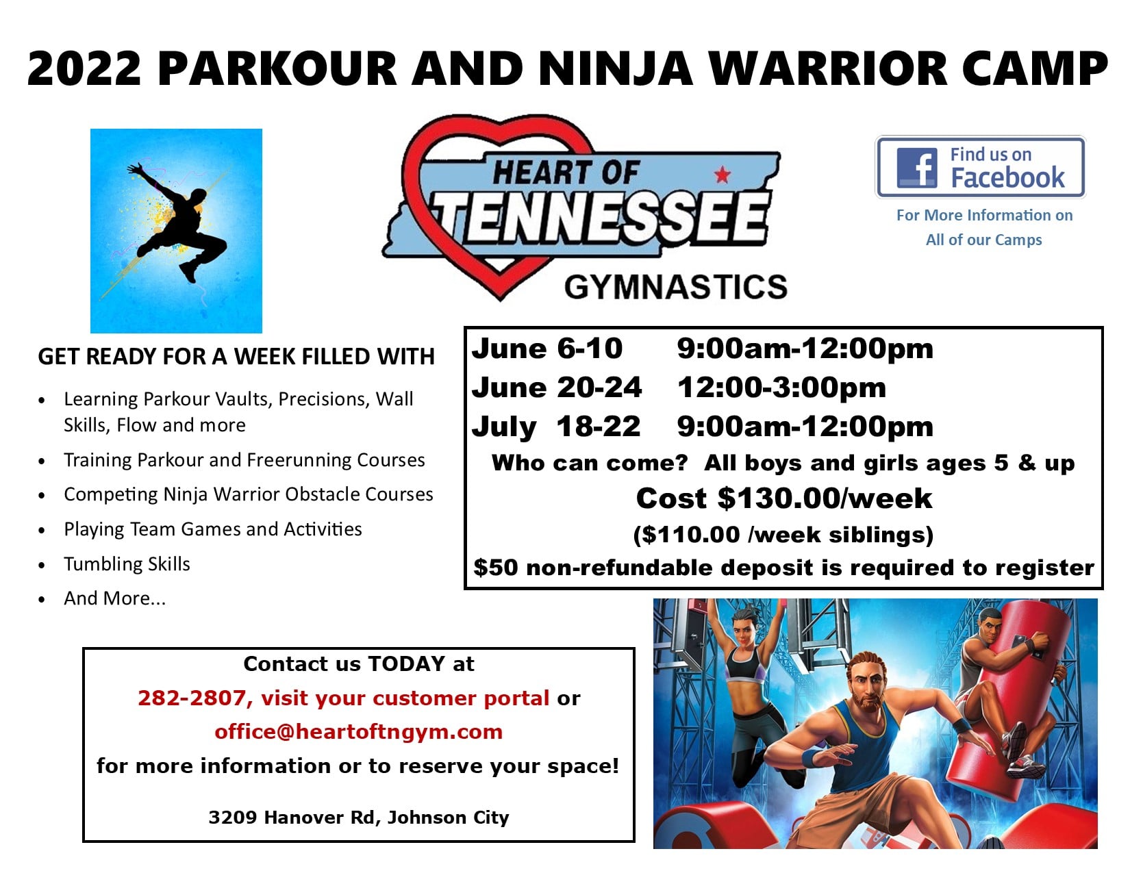 HEART OF TENNESSEE GYMNASTICS - Johnson City TN - Hours, Directions ...