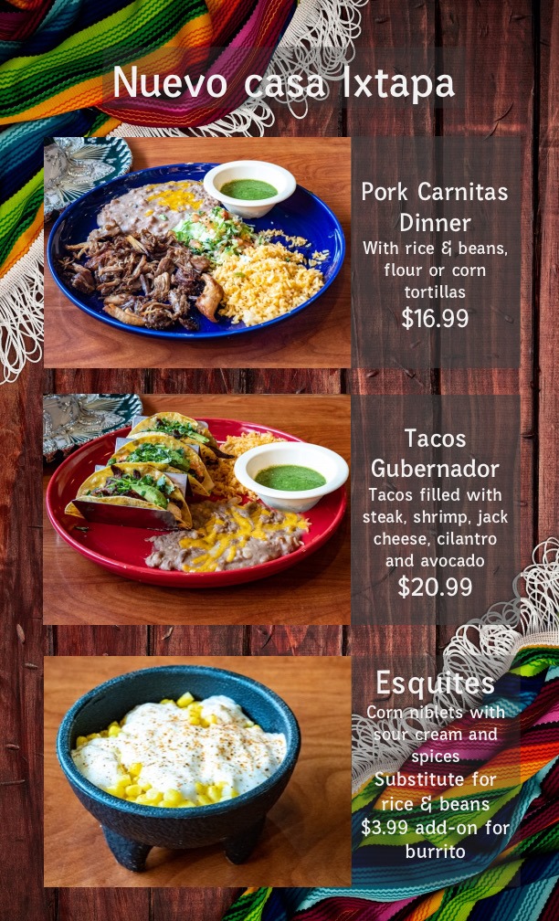 Menu for Ixtapa, Duvall, WA - Restaurantji